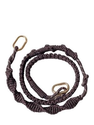 POP UPS BRAND Macrame Bag Strap With Gold Tone Hardware - Espresso