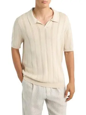 ALEX CRANE Lolo Drop Needle Sweater Polo - Sand