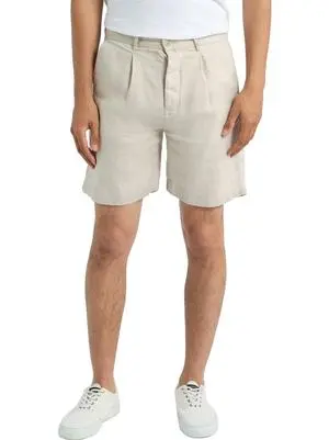 ALEX CRANE Alta Pleated Linen Shorts - Bone