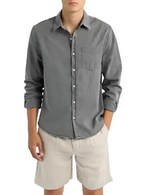 ALEX CRANE Organic Cotton Twill Long Sleeve Shirt - Slate