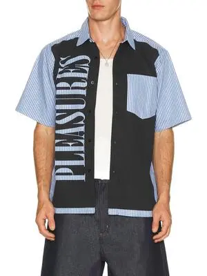 PLEASURES Onyx Button Up Shirt - Blue