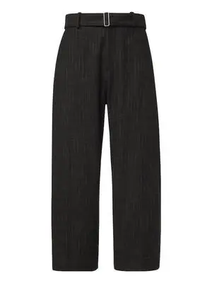 Studio Nicholson Checked Cotton And Wool-blend Wide-leg Pants - Brown