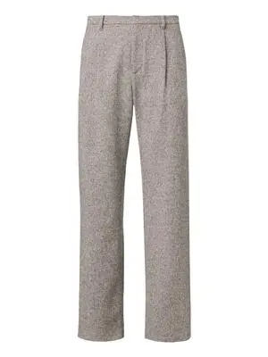 Agnona Wool-blend Straight-leg Trousers - Beige