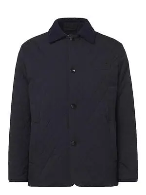 Agnona Quilted Wool-trimmed Jacket - Blue