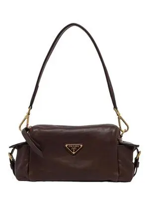 Prada Lamb Leather Shoulder Bag - Brown