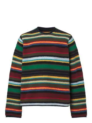 Sacai Striped Wool-blend Crewneck Sweater - Multicoloured