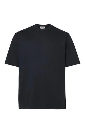 Agnona Cotton And Silk Jersey T-shirt - Blue