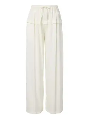 Alaïa Wide-leg Crêpe Pants - White