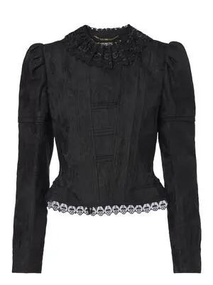 Chloé Lace And Jacquard Jacket - Black