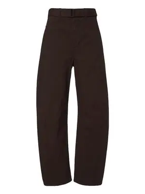 LEMAIRE Twisted Belted Barrel-leg Jeans - Brown