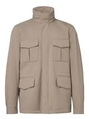 Agnona Technical Field Jacket With Concealed Hood - Grey