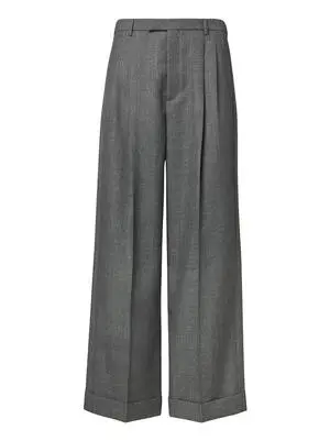 Valentino Garavani Herringbone Wide-leg Pants - Grey