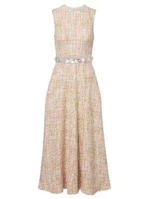 Safiyaa Maisie Embellished Tweed Midi Dress - Pink