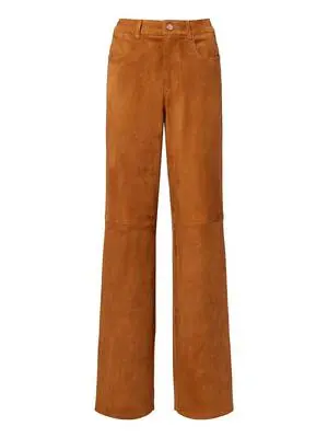 Stouls My Theo Suede Wide-leg Pants - Brown