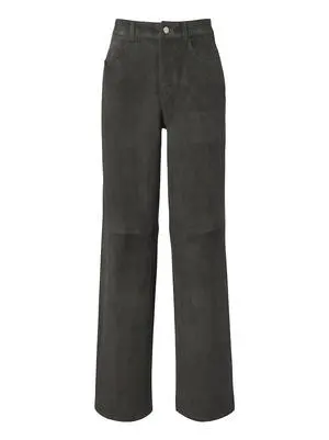 Stouls Suede Wide-leg Pants - Green