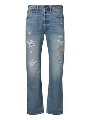 Ralph Lauren Distressed Straight Leg Jeans - Blue