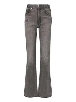 NILI LOTAN Joan Straight Jeans In Ash Wash - Grey