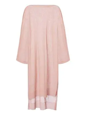 Alaïa Knitted Linen And Silk Kaftan - Pink