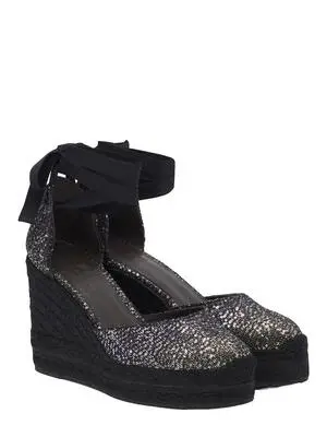 Missoni Eva Sequin Espadrille Wedges - Black