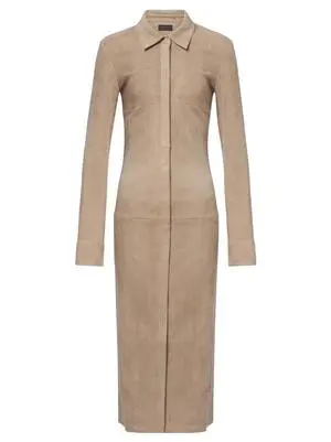 Stouls Becky Suede Shirt Dress - Beige