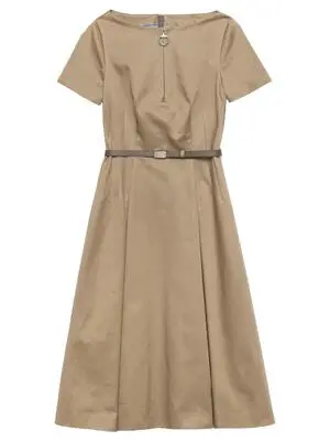 Prada Boat Neck Zipper Dress - Grey