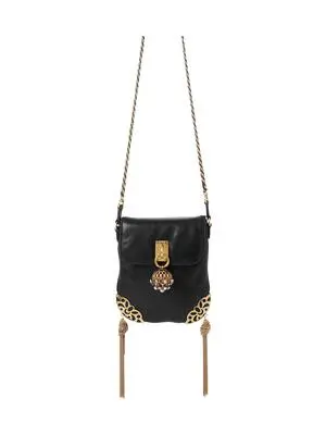 Chloé Château Treasures Chain Flap Bag In Grained Leather - Black