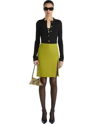 Balmain Ribbed Knit Cardigan With Gold-tone Buttons - Black