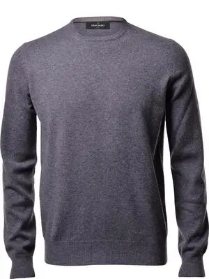 GRAN SASSO Ribbed Crew Neck Sweater - Gray