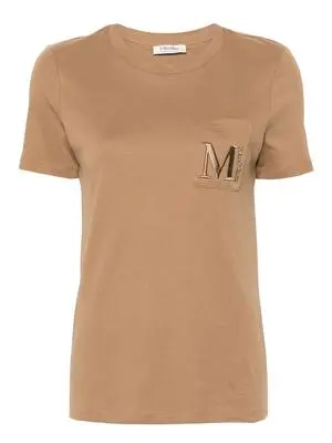 MAX MARA `S Max Mara Smmsegale T-shirt With Embroidered Logo - Brown