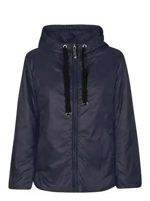 Max Mara Zip-up Hooded Oversized Jacket - Blue