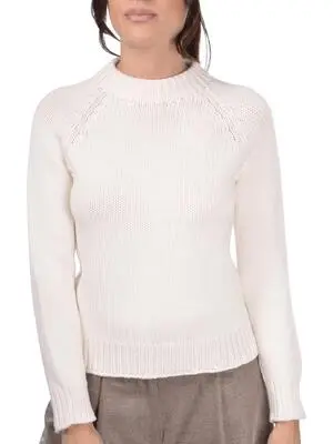 GRAN SASSO Wool Crew Neck Sweater - White