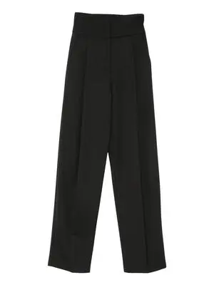 Elisabetta Franchi Tailored High Waisted Wide Leg Pants - Black