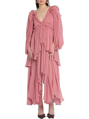 MUSE ASSEMBLY Tiered Frill Maxi Dress - Rose