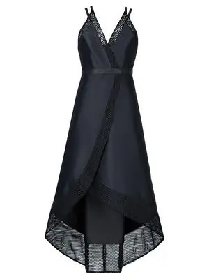 KIM FOLEY Kim Foley Satin Mesh Wrap Dress