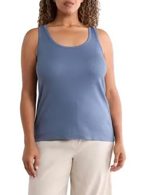 Eileen Fisher Scoop Neck Rib Tank - Cloud