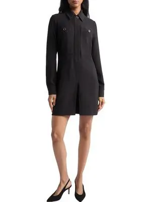 Veronica Beard Pryce Long Sleeve Shirtdress - Black