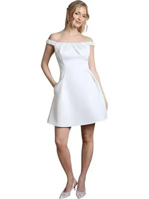 Coast Bardot Bridal Mini Dress - Ivory