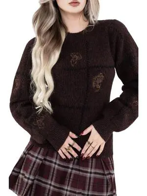 DISTURBIA Hexborn Baba Yaga Knit Sweater - Brown