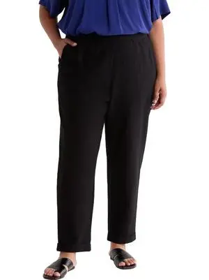 Eileen Fisher Cuffed Ankle Pants - Black