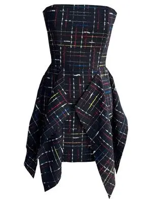 MIRIMALIST Strapless Tweed Mini Dress - Black