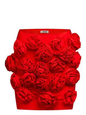 MEJI Meji Blooming Rose Appliqué Mini Skirt