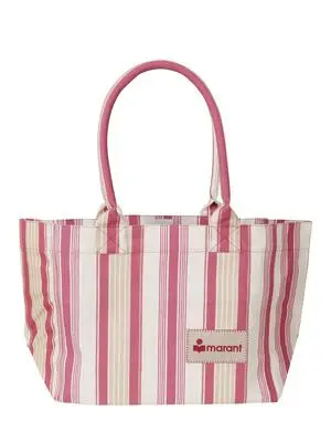 Isabel Marant Étoile Two-tone Striped Cotton Canvas Shoulder Bag - Red
