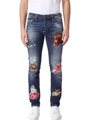 Philipp Plein Skinny Jeans With Patches And Distressed Effect - Denim
