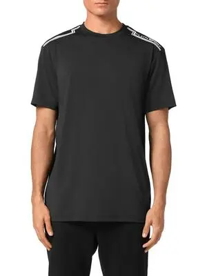 PLEIN SPORT Slim Fit T-shirt With Contrast Logo Print - Black