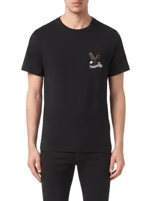 BILLIONAIRE Slim Fit Cotton T-shirt With Contrast Embroidered Logo - Black