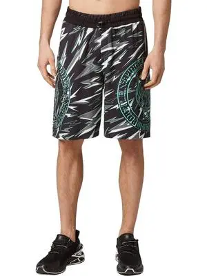 PLEIN SPORT Graphic Print Shorts - Black