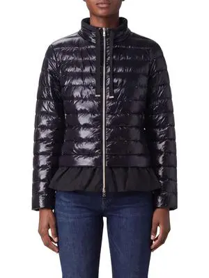 Herno Quilted Jacket With Ruffle Detail - Black
