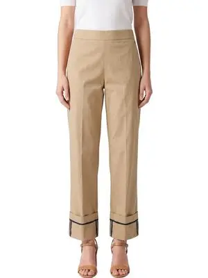 Herno Herno High-Waisted Wide-Leg Trousers In Water-Repellent Cotton Gabardine Camel