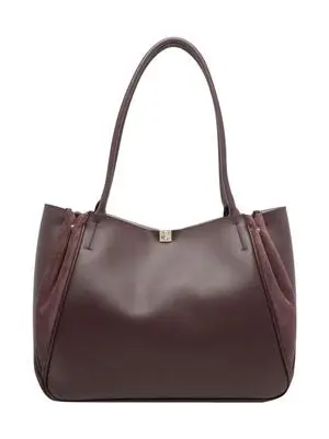 COCCINELLE Pansy Suede And Smooth Leather Shoulder Bag With Double Handle - Red