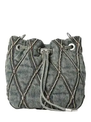 DIESEL® Diesel Quilted Denim Drawstring Bag Denim